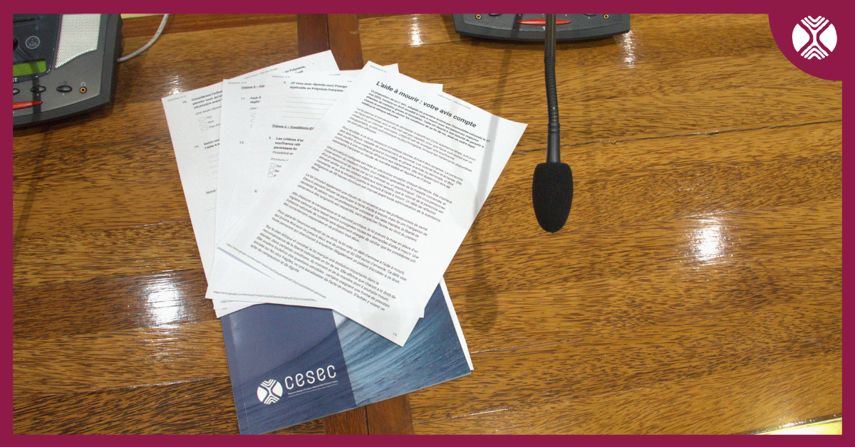 Une consultation élargie en ligne sur l’aide à mourir | CESEC